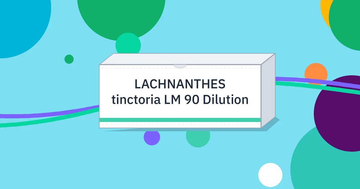 Symbolbild: Packung mit der Aufschrift LACHNANTHES tinctoria LM 90 Dilution (PZN 13520646) – Verfügbarkeit und Bezug in Apotheken in Frankfurt am Main