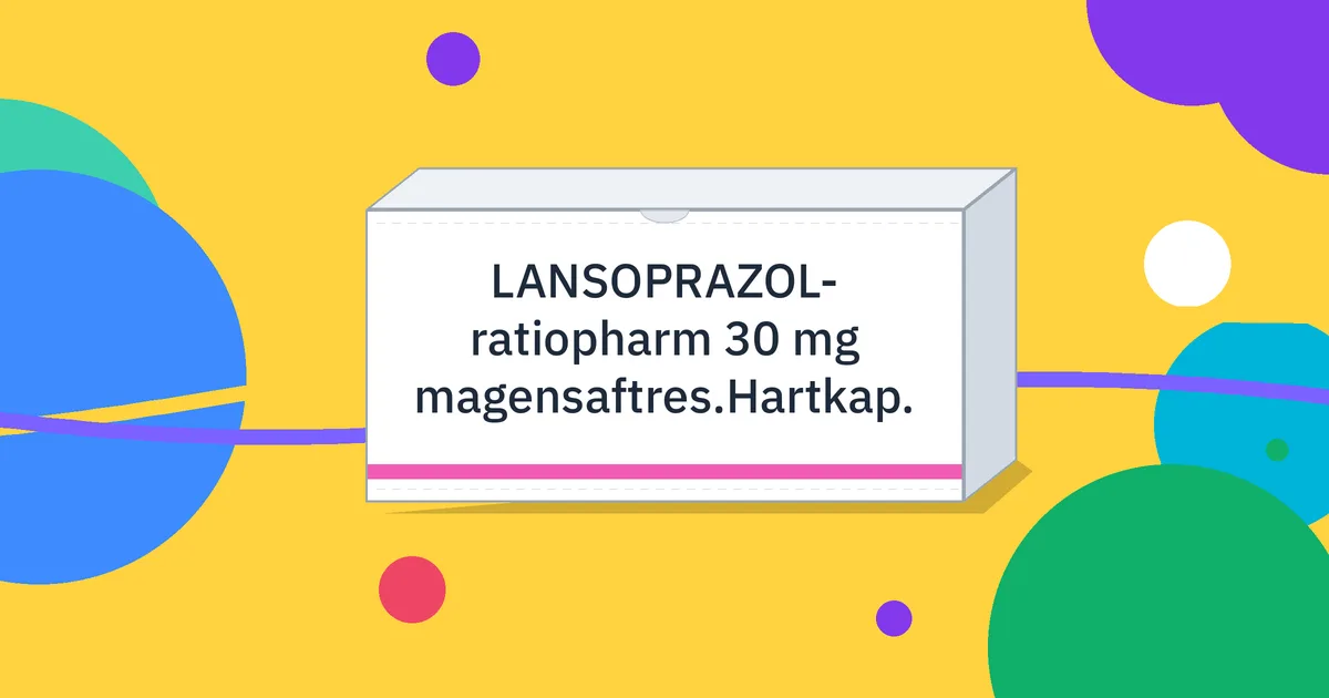 Symbolbild: Packung mit der Aufschrift LANSOPRAZOL-ratiopharm 30 mg magensaftres.Hartkap. (PZN 20379817) – Verfügbarkeit und Bezug in Apotheken in Frankfurt am Main