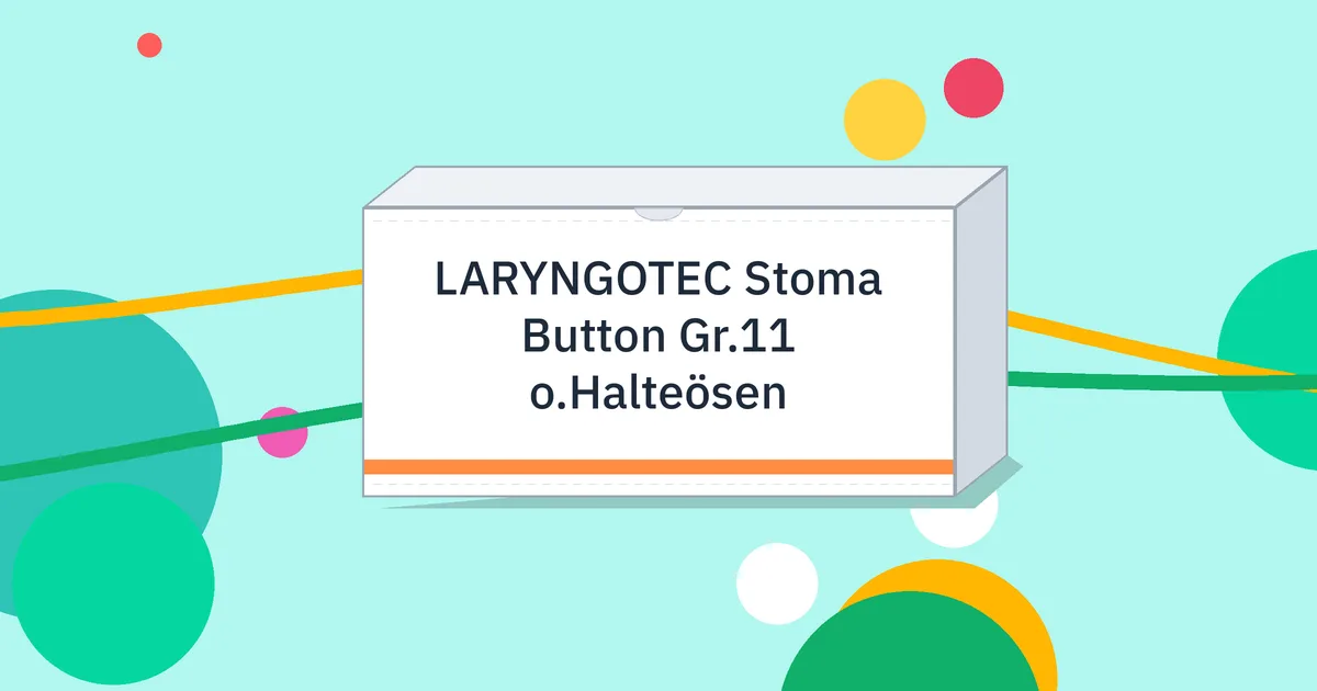 Symbolbild: Packung mit der Aufschrift LARYNGOTEC Stoma Button Gr.11 o.Halteösen (PZN 06801445) – Verfügbarkeit und Bezug in Apotheken in Frankfurt am Main
