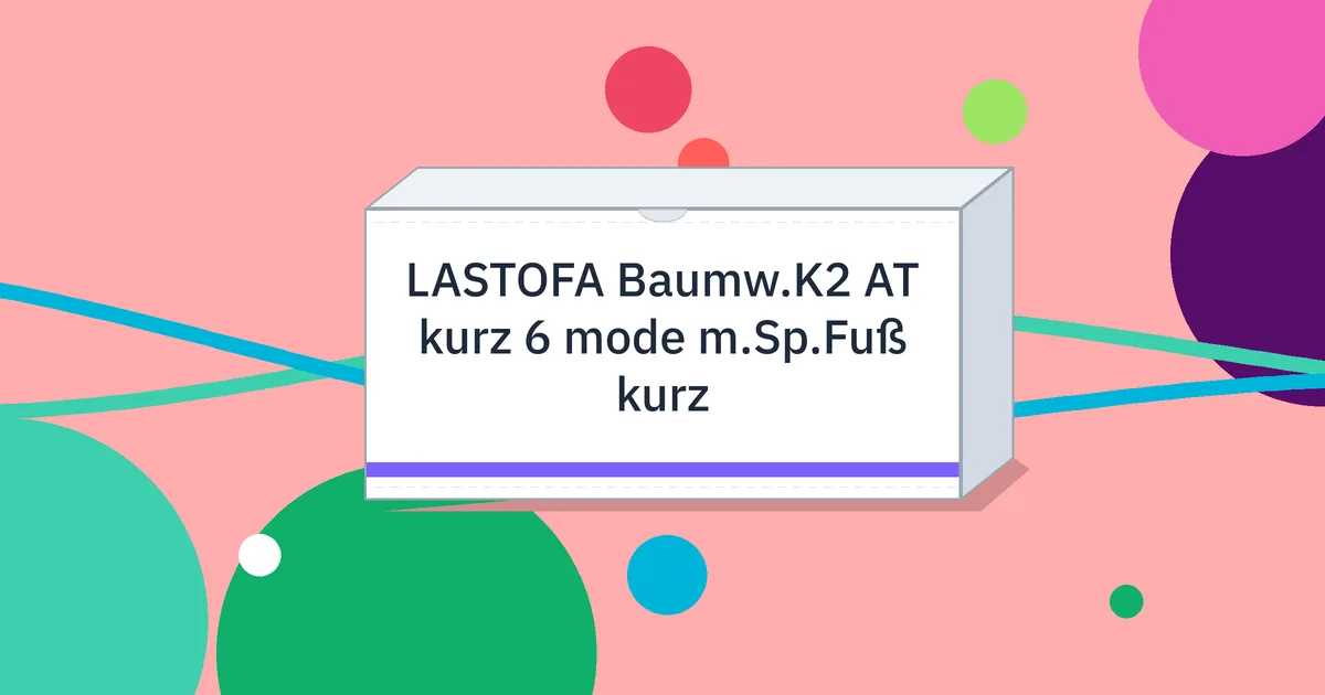 Symbolbild: Packung mit der Aufschrift LASTOFA Baumw.K2 AT kurz 6 mode m.Sp.Fuß kurz (PZN 01951950) – Verfügbarkeit und Bezug in Apotheken in Frankfurt am Main