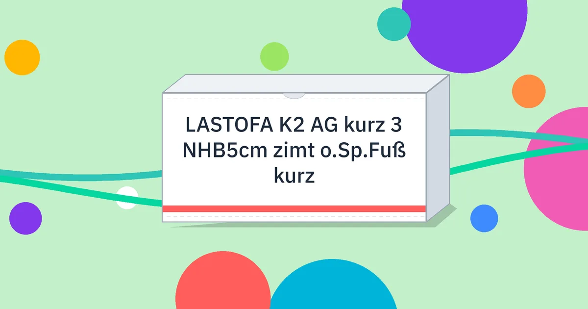 Symbolbild: Packung mit der Aufschrift LASTOFA K2 AG kurz 3 NHB5cm zimt o.Sp.Fuß kurz (PZN 13804154) – Verfügbarkeit und Bezug in Apotheken in Frankfurt am Main