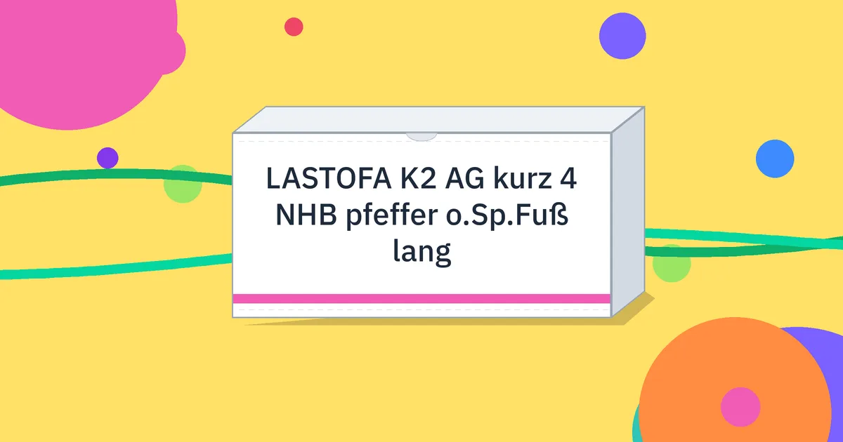Symbolbild: Packung mit der Aufschrift LASTOFA K2 AG kurz 4 NHB pfeffer o.Sp.Fuß lang (PZN 14150080) – Verfügbarkeit und Bezug in Apotheken in Frankfurt am Main