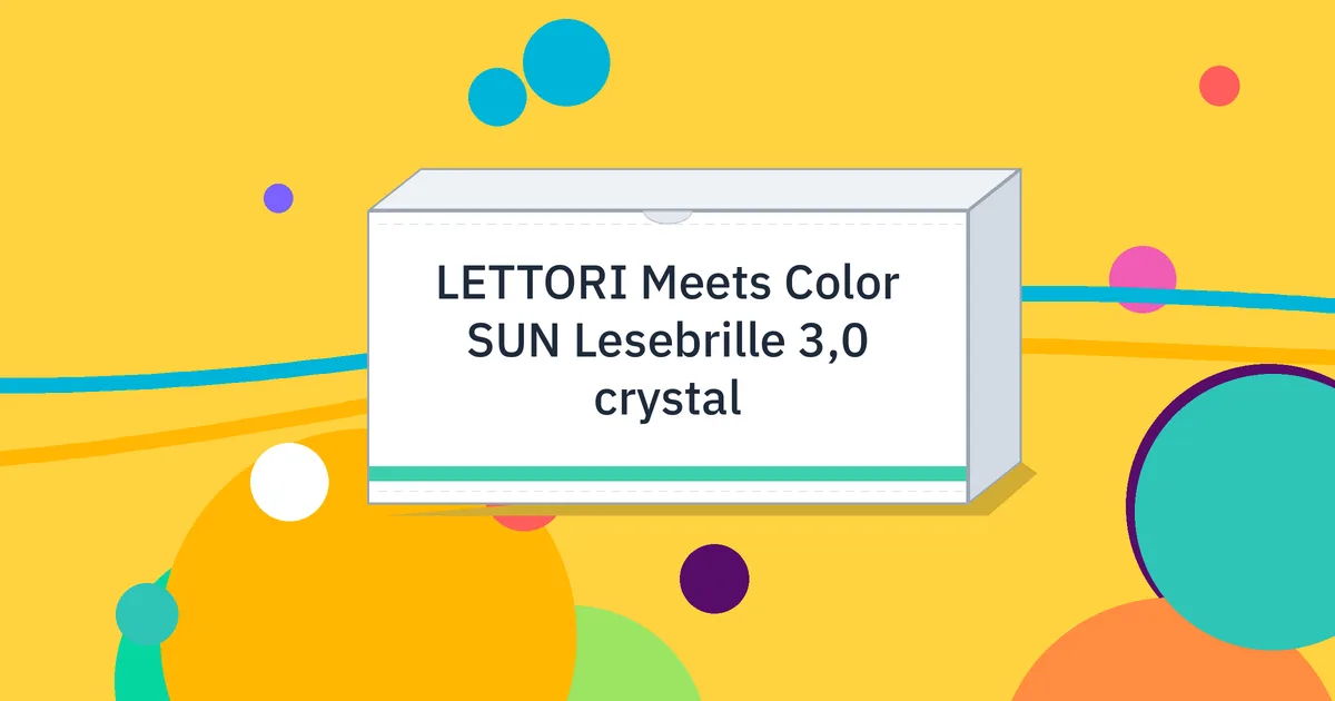 Symbolbild: Packung mit der Aufschrift LETTORI Meets Color SUN Lesebrille 3,0 crystal (PZN 11162875) – Verfügbarkeit und Bezug in Apotheken in Frankfurt am Main