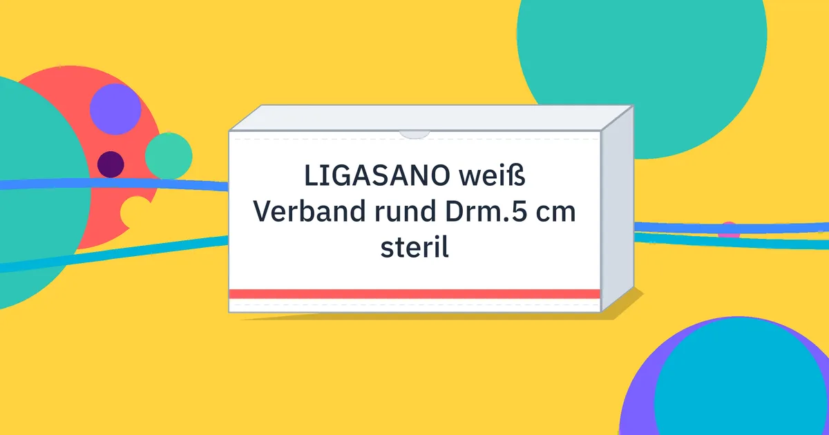 Symbolbild: Packung mit der Aufschrift LIGASANO weiß Verband rund Drm.5 cm steril (PZN 20172128) – Verfügbarkeit und Bezug in Apotheken in Frankfurt am Main