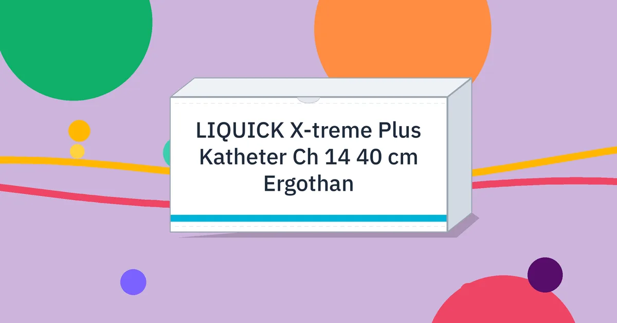 Symbolbild: Packung mit der Aufschrift LIQUICK X-treme Plus Katheter Ch 14 40 cm Ergothan (PZN 15568947) – Verfügbarkeit und Bezug in Apotheken in Frankfurt am Main