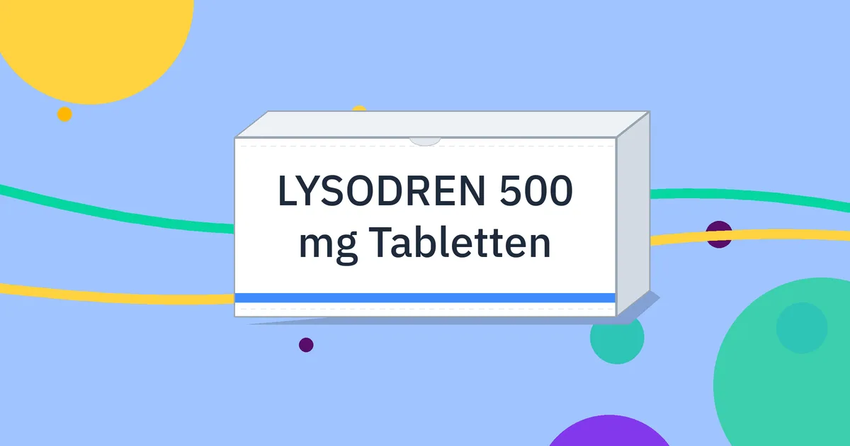 Symbolbild: Packung mit der Aufschrift LYSODREN 500 mg Tabletten (PZN 01296296) – Verfügbarkeit und Bezug in Apotheken in Frankfurt am Main