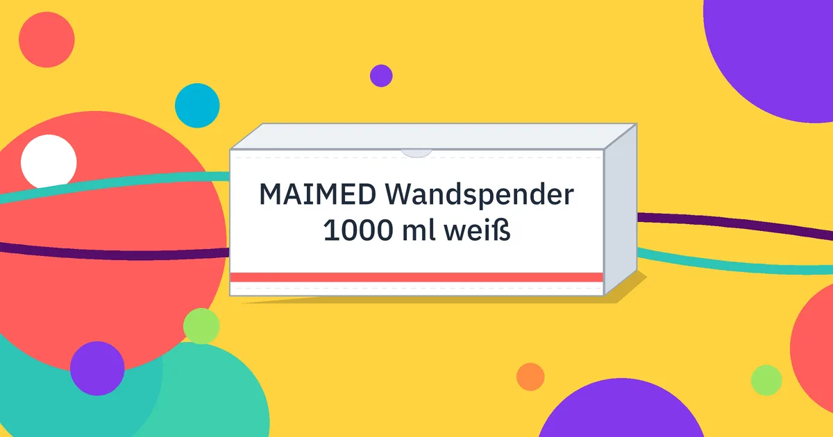 Symbolbild: Packung mit der Aufschrift MAIMED Wandspender 1000 ml weiß (PZN 05736102) – Verfügbarkeit und Bezug in Apotheken in Frankfurt am Main