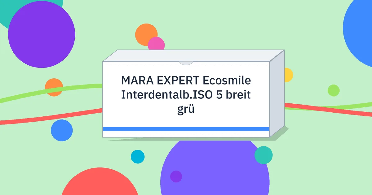 Symbolbild: Packung mit der Aufschrift MARA EXPERT Ecosmile Interdentalb.ISO 5 breit grü (PZN 16780193) – Verfügbarkeit und Bezug in Apotheken in Frankfurt am Main