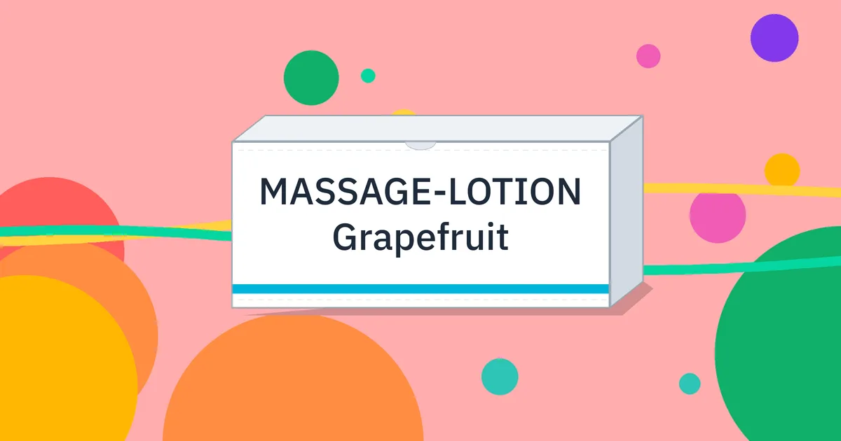 Symbolbild: Packung mit der Aufschrift MASSAGE-LOTION Grapefruit (PZN 19334689) – Verfügbarkeit und Bezug in Apotheken in Frankfurt am Main