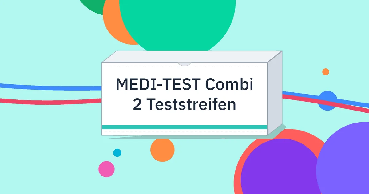 Symbolbild: Packung mit der Aufschrift MEDI-TEST Combi 2 Teststreifen (PZN 00516459) – Verfügbarkeit und Bezug in Apotheken in Frankfurt am Main