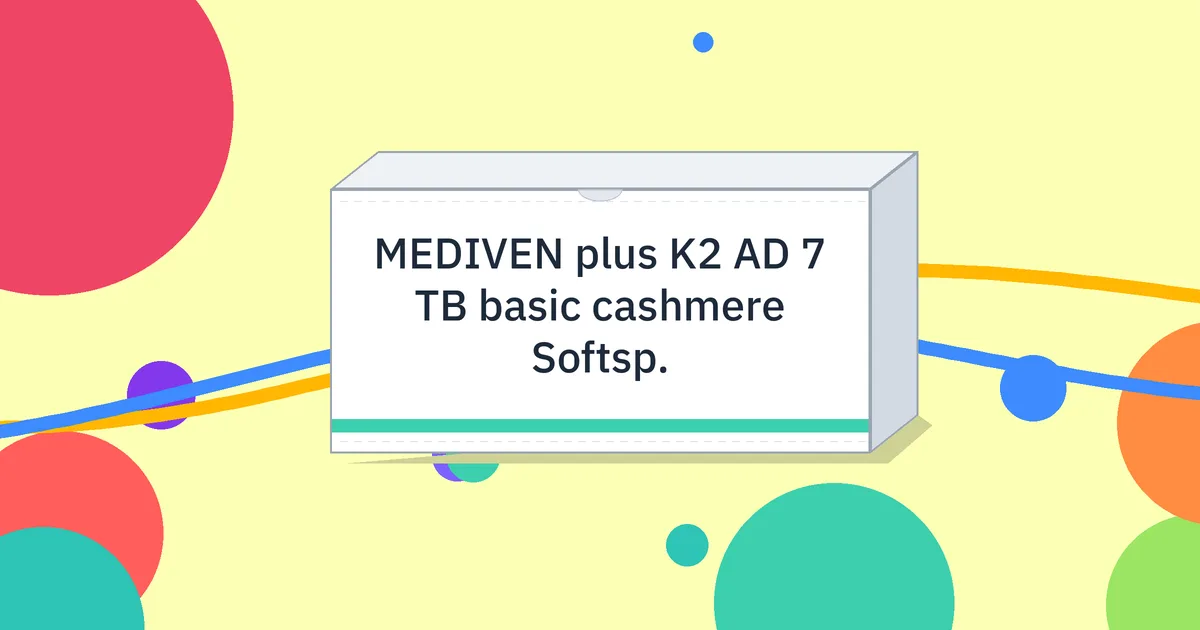 Symbolbild: Packung mit der Aufschrift MEDIVEN plus K2 AD 7 TB basic cashmere Softsp. (PZN 15094343) – Verfügbarkeit und Bezug in Apotheken in Frankfurt am Main