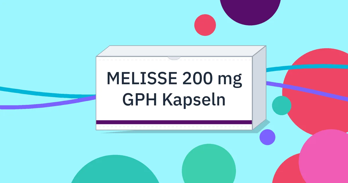 Symbolbild: Packung mit der Aufschrift MELISSE 200 mg GPH Kapseln (PZN 09749024) – Verfügbarkeit und Bezug in Apotheken in Frankfurt am Main