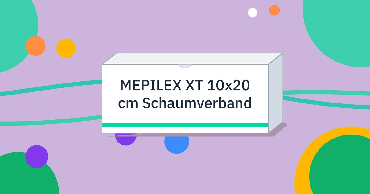 Symbolbild: Packung mit der Aufschrift MEPILEX XT 10x20 cm Schaumverband (PZN 07052342) – Verfügbarkeit und Bezug in Apotheken in Frankfurt am Main