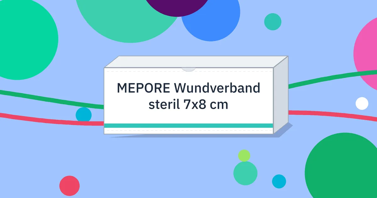 Symbolbild: Packung mit der Aufschrift MEPORE Wundverband steril 7x8 cm (PZN 11148332) – Verfügbarkeit und Bezug in Apotheken in Frankfurt am Main