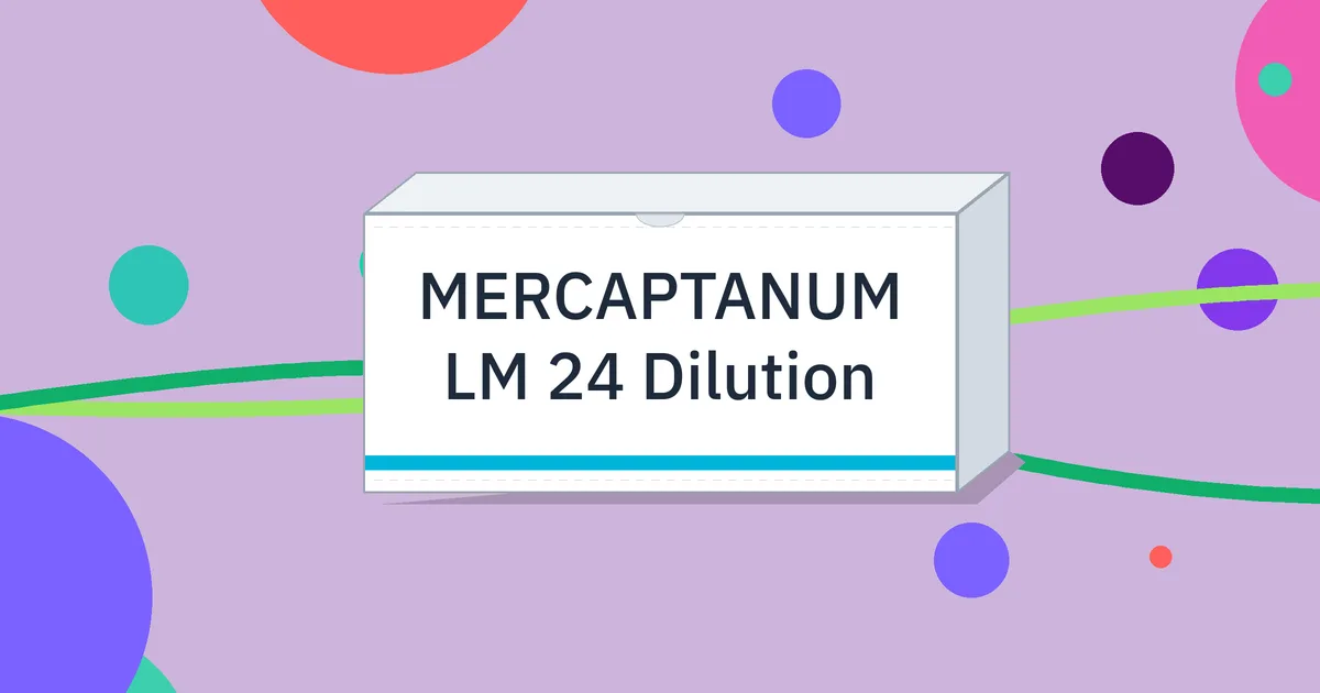 Symbolbild: Packung mit der Aufschrift MERCAPTANUM LM 24 Dilution (PZN 13605779) – Verfügbarkeit und Bezug in Apotheken in Frankfurt am Main