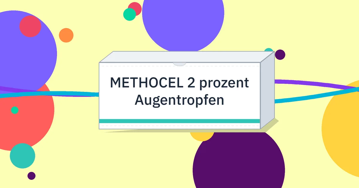 Symbolbild: Packung mit der Aufschrift METHOCEL 2 prozent Augentropfen (PZN 04781081) – Verfügbarkeit und Bezug in Apotheken in Frankfurt am Main