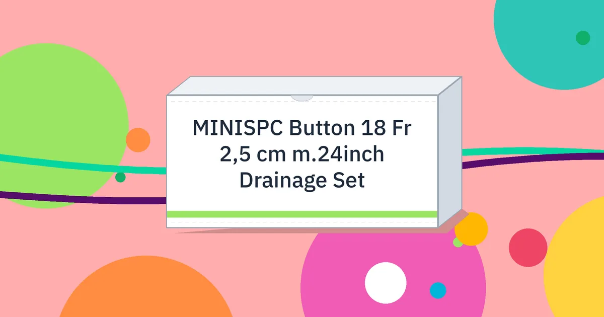 Symbolbild: Packung mit der Aufschrift MINISPC Button 18 Fr 2,5 cm m.24inch Drainage Set (PZN 20822141) – Verfügbarkeit und Bezug in Apotheken in Frankfurt am Main
