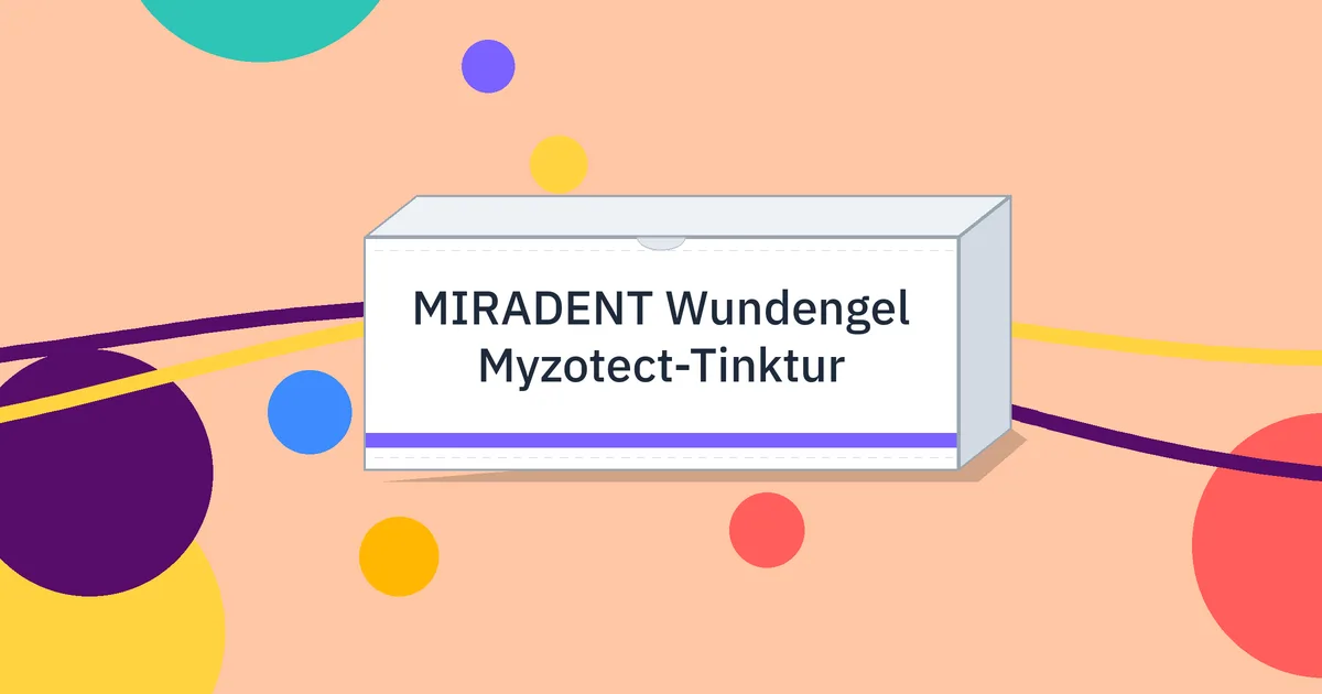Symbolbild: Packung mit der Aufschrift MIRADENT Wundengel Myzotect-Tinktur (PZN 01974566) – Verfügbarkeit und Bezug in Apotheken in Frankfurt am Main