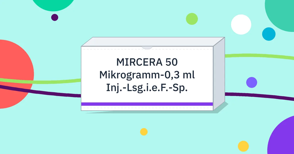 Symbolbild: Packung mit der Aufschrift MIRCERA 50 Mikrogramm-0,3 ml Inj.-Lsg.i.e.F.-Sp. (PZN 09234308) – Verfügbarkeit und Bezug in Apotheken in Frankfurt am Main
