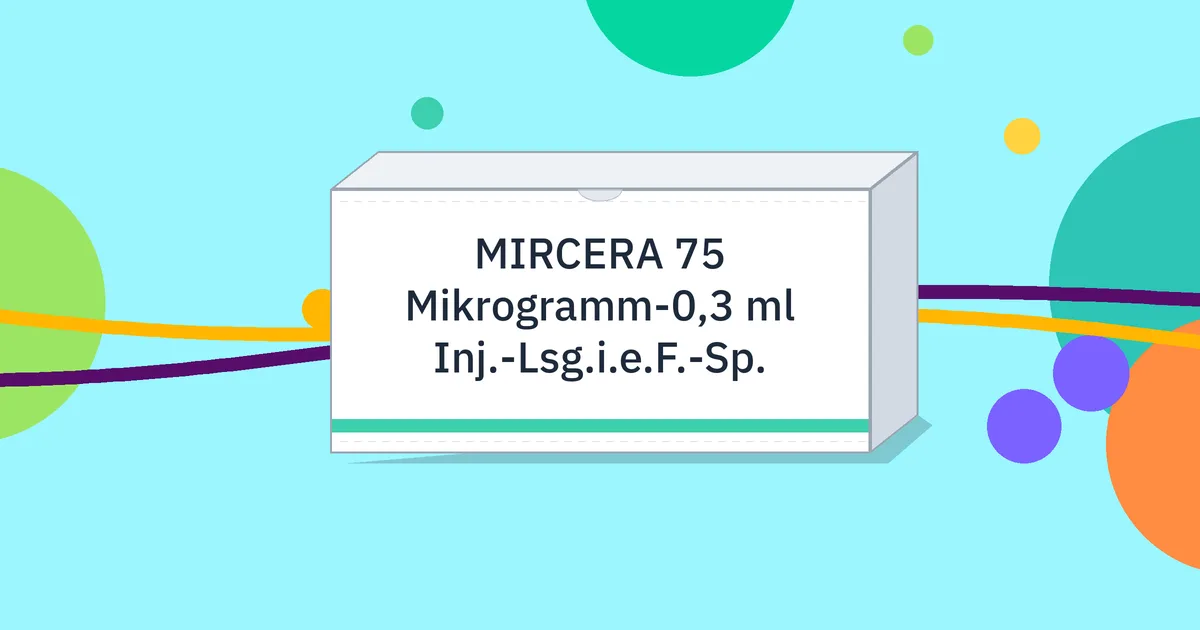 Symbolbild: Packung mit der Aufschrift MIRCERA 75 Mikrogramm-0,3 ml Inj.-Lsg.i.e.F.-Sp. (PZN 16037086) – Verfügbarkeit und Bezug in Apotheken in Frankfurt am Main