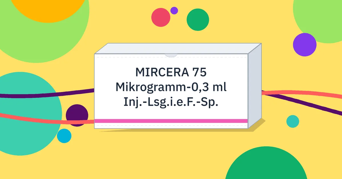 Symbolbild: Packung mit der Aufschrift MIRCERA 75 Mikrogramm-0,3 ml Inj.-Lsg.i.e.F.-Sp. (PZN 18808501) – Verfügbarkeit und Bezug in Apotheken in Frankfurt am Main