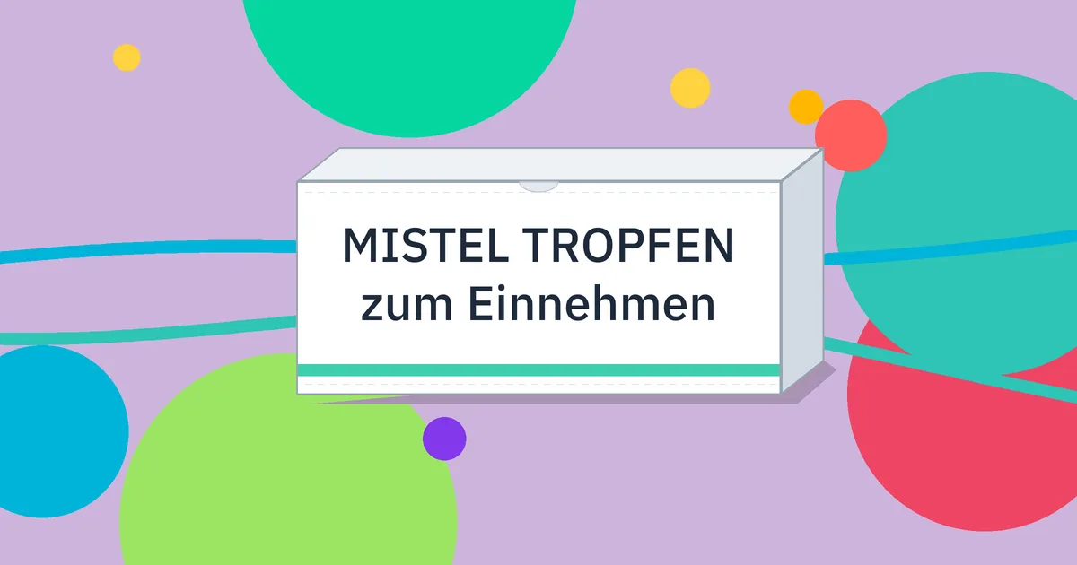 Symbolbild: Packung mit der Aufschrift MISTEL TROPFEN zum Einnehmen (PZN 17427613) – Verfügbarkeit und Bezug in Apotheken in Frankfurt am Main