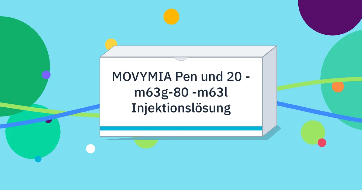 Symbolbild: Packung mit der Aufschrift MOVYMIA Pen und 20 -m63g-80 -m63l Injektionslösung (PZN 16755456) – Verfügbarkeit und Bezug in Apotheken in Frankfurt am Main