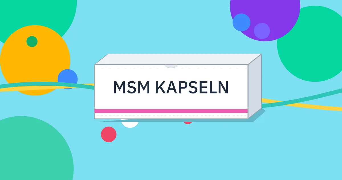 Symbolbild: Packung mit der Aufschrift MSM KAPSELN (PZN 06435259) – Verfügbarkeit und Bezug in Apotheken in Frankfurt am Main