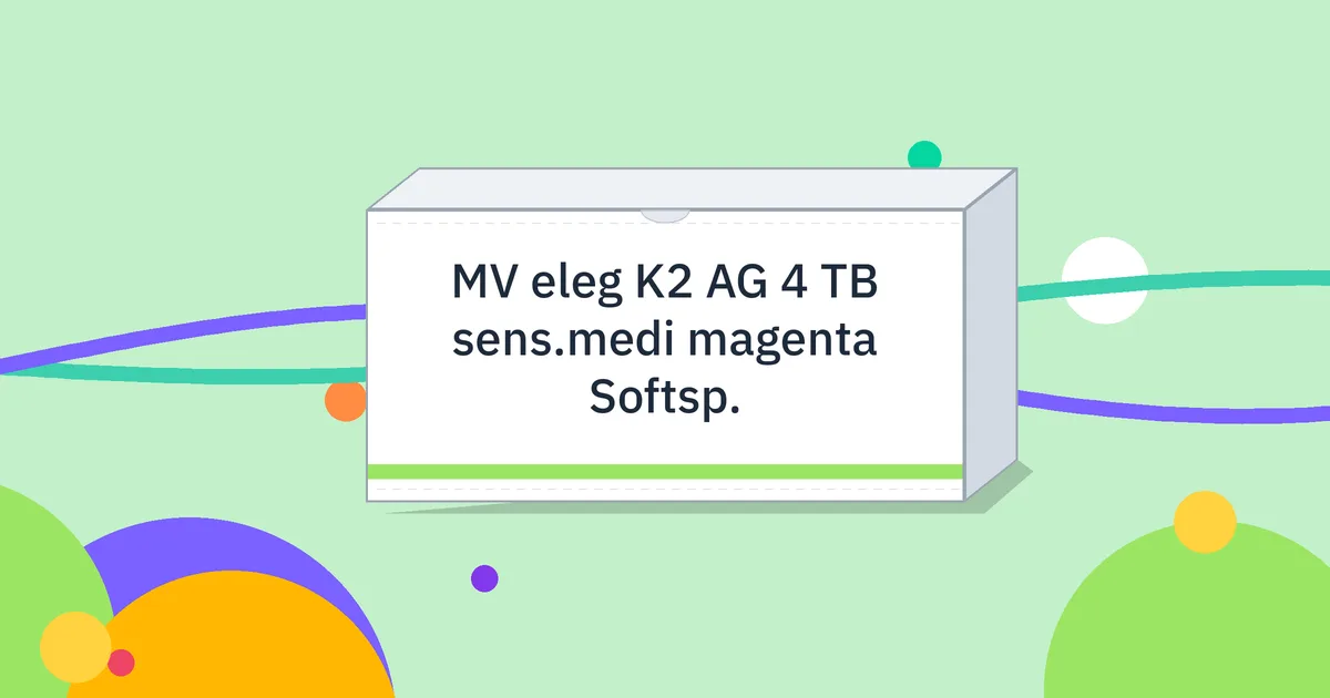 Symbolbild: Packung mit der Aufschrift MV eleg K2 AG 4 TB sens.medi magenta Softsp. (PZN 14641004) – Verfügbarkeit und Bezug in Apotheken in Frankfurt am Main