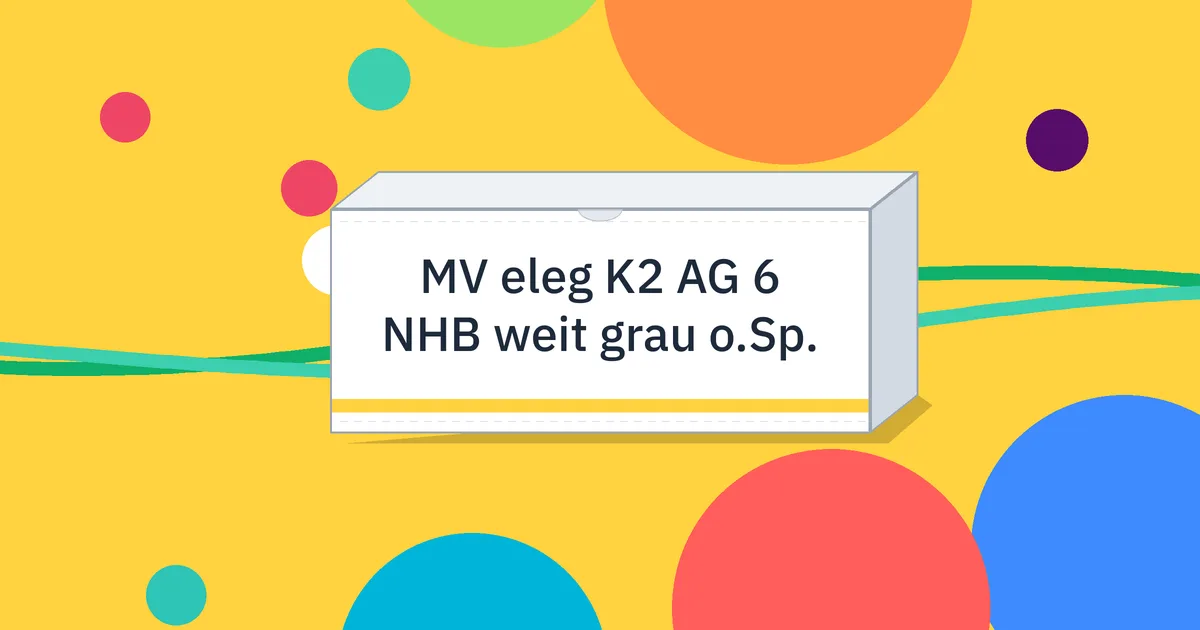 Symbolbild: Packung mit der Aufschrift MV eleg K2 AG 6 NHB weit grau o.Sp. (PZN 18928470) – Verfügbarkeit und Bezug in Apotheken in Frankfurt am Main