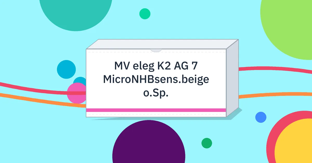 Symbolbild: Packung mit der Aufschrift MV eleg K2 AG 7 MicroNHBsens.beige o.Sp. (PZN 15724324) – Verfügbarkeit und Bezug in Apotheken in Frankfurt am Main