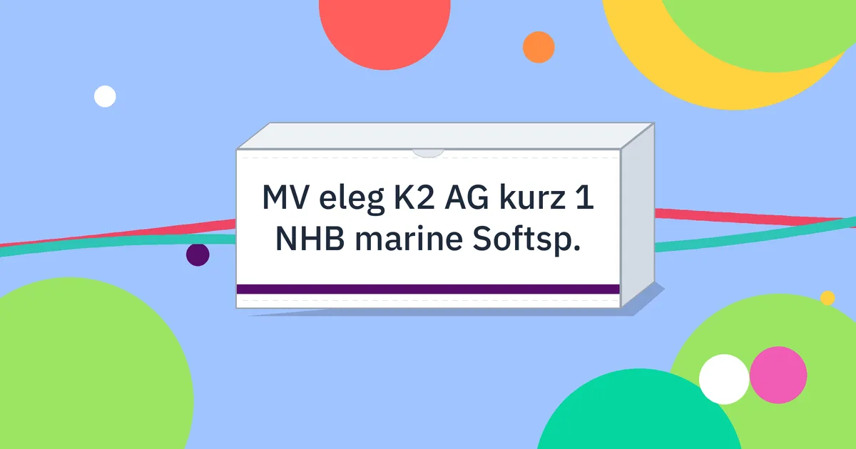 Symbolbild: Packung mit der Aufschrift MV eleg K2 AG kurz 1 NHB marine Softsp. (PZN 15717181) – Verfügbarkeit und Bezug in Apotheken in Frankfurt am Main