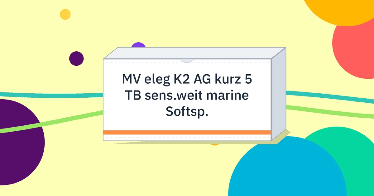 Symbolbild: Packung mit der Aufschrift MV eleg K2 AG kurz 5 TB sens.weit marine Softsp. (PZN 14607220) – Verfügbarkeit und Bezug in Apotheken in Frankfurt am Main
