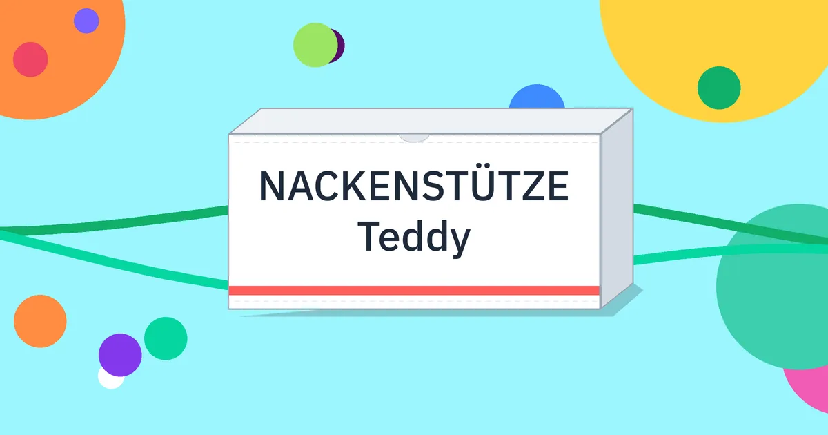Symbolbild: Packung mit der Aufschrift NACKENSTÜTZE Teddy (PZN 09274934) – Verfügbarkeit und Bezug in Apotheken in Frankfurt am Main
