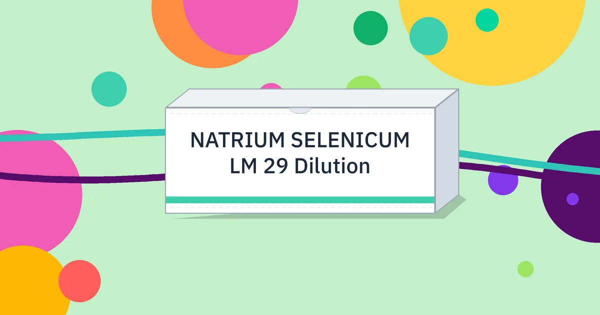 Symbolbild: Packung mit der Aufschrift NATRIUM SELENICUM LM 29 Dilution (PZN 13616978) – Verfügbarkeit und Bezug in Apotheken in Frankfurt am Main