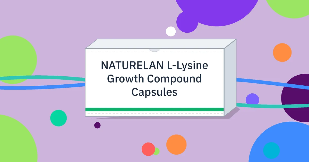 Symbolbild: Packung mit der Aufschrift NATURELAN L-Lysine Growth Compound Capsules (PZN 19340247) – Verfügbarkeit und Bezug in Apotheken in Frankfurt am Main
