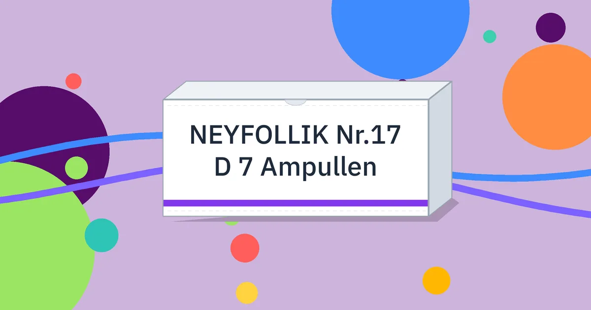 Symbolbild: Packung mit der Aufschrift NEYFOLLIK Nr.17 D 7 Ampullen (PZN 06486564) – Verfügbarkeit und Bezug in Apotheken in Frankfurt am Main
