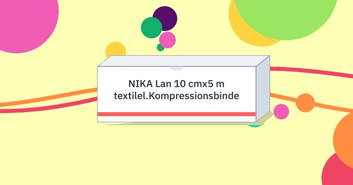 Symbolbild: Packung mit der Aufschrift NIKA Lan 10 cmx5 m textilel.Kompressionsbinde (PZN 18171239) – Verfügbarkeit und Bezug in Apotheken in Frankfurt am Main