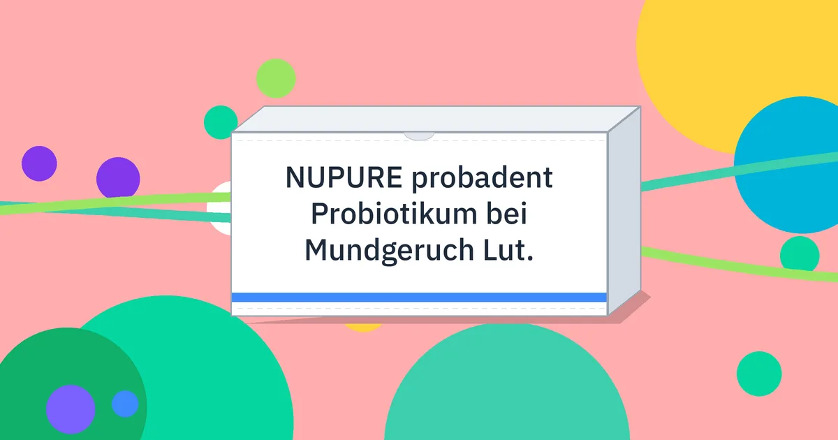 Symbolbild: Packung mit der Aufschrift NUPURE probadent Probiotikum bei Mundgeruch Lut. (PZN 15399798) – Verfügbarkeit und Bezug in Apotheken in Frankfurt am Main