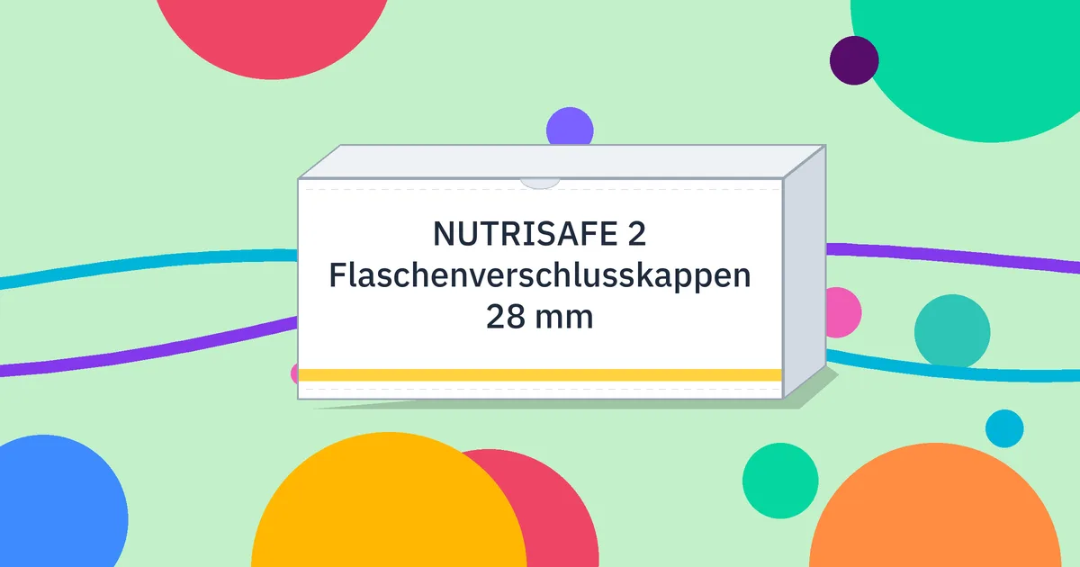 Symbolbild: Packung mit der Aufschrift NUTRISAFE 2 Flaschenverschlusskappen 28 mm (PZN 07369458) – Verfügbarkeit und Bezug in Apotheken in Frankfurt am Main