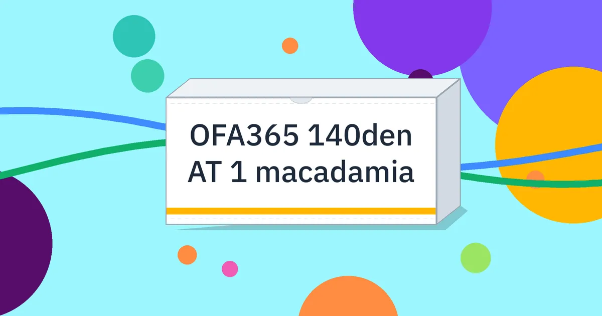 Symbolbild: Packung mit der Aufschrift OFA365 140den AT 1 macadamia (PZN 16723172) – Verfügbarkeit und Bezug in Apotheken in Frankfurt am Main