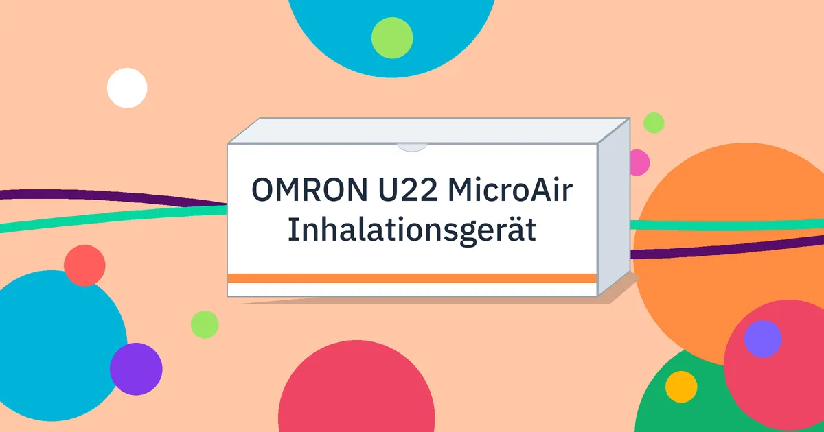 Symbolbild: Packung mit der Aufschrift OMRON U22 MicroAir Inhalationsgerät (PZN 03388074) – Verfügbarkeit und Bezug in Apotheken in Frankfurt am Main