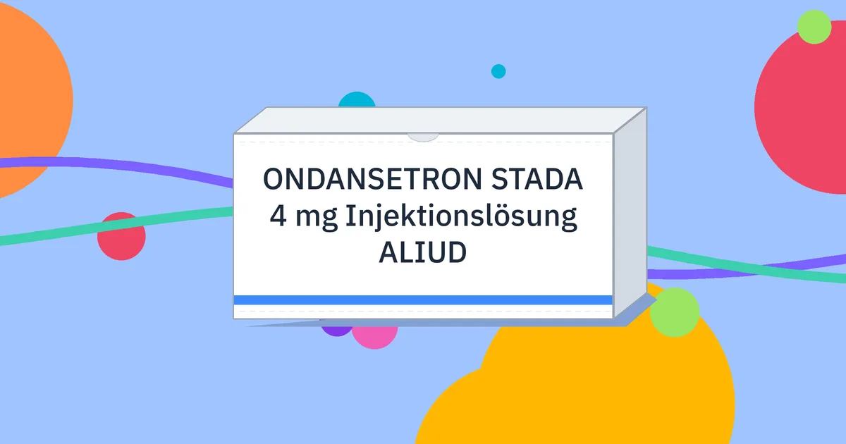 Symbolbild: Packung mit der Aufschrift ONDANSETRON STADA 4 mg Injektionslösung ALIUD (PZN 13892980) – Verfügbarkeit und Bezug in Apotheken in Frankfurt am Main