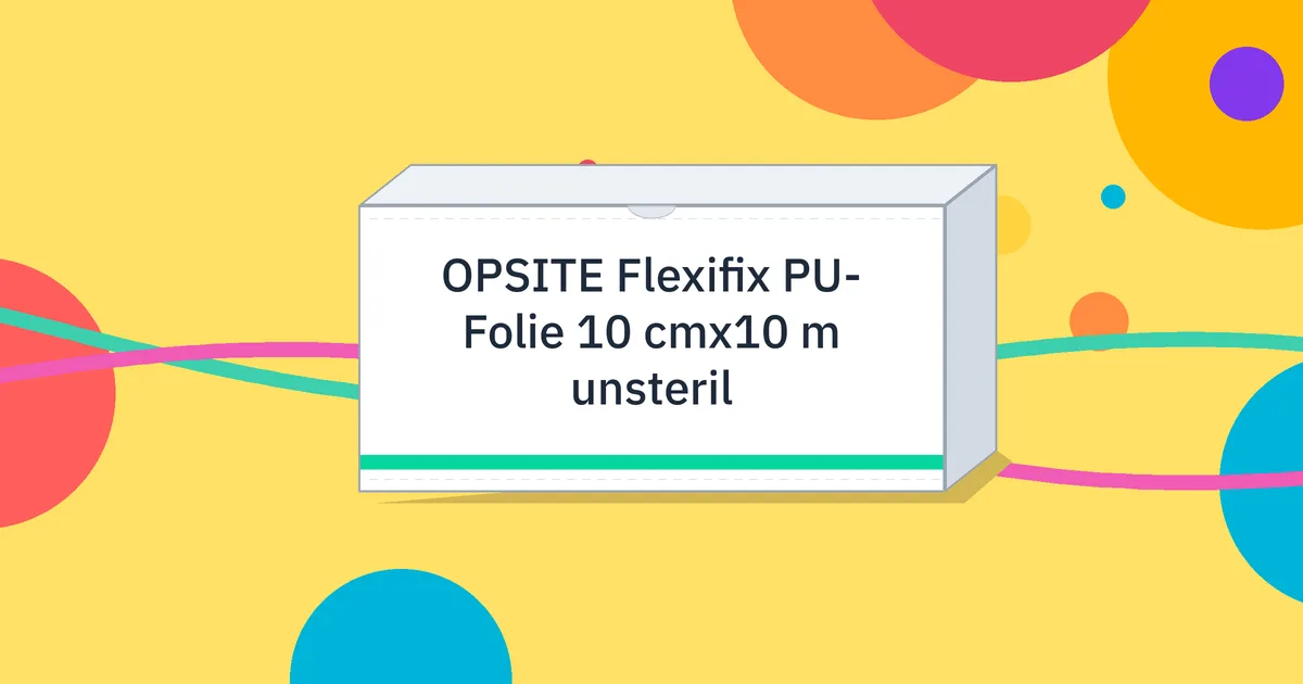 Symbolbild: Packung mit der Aufschrift OPSITE Flexifix PU-Folie 10 cmx10 m unsteril (PZN 20726064) – Verfügbarkeit und Bezug in Apotheken in Frankfurt am Main