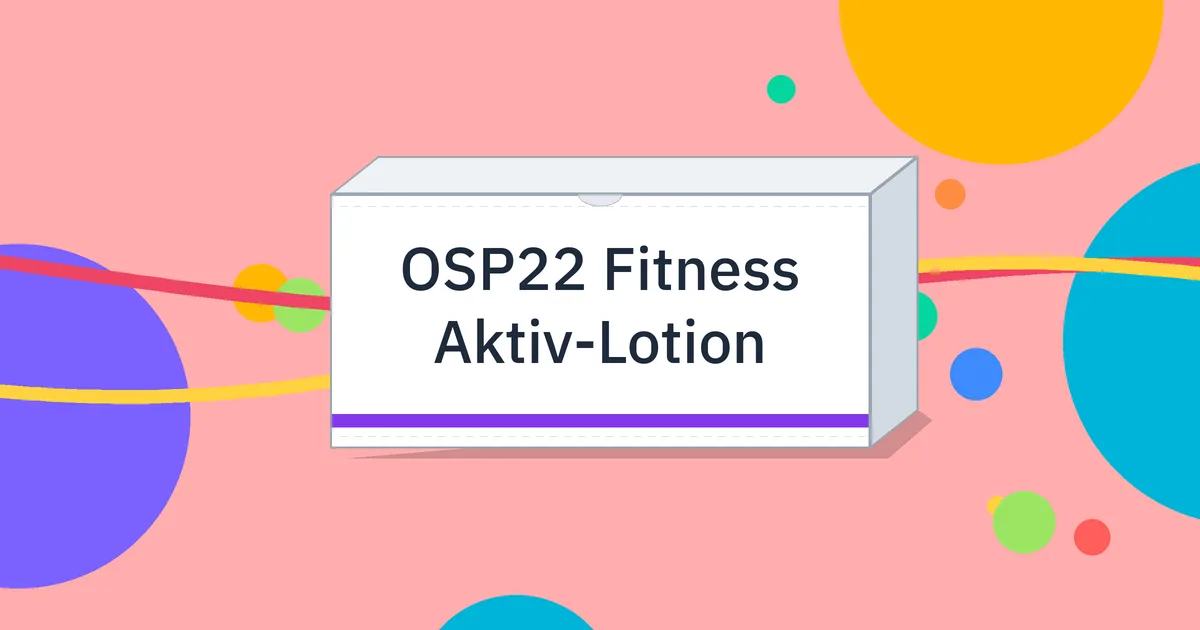 Symbolbild: Packung mit der Aufschrift OSP22 Fitness Aktiv-Lotion (PZN 14028723) – Verfügbarkeit und Bezug in Apotheken in Frankfurt am Main