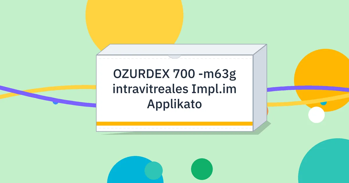 Symbolbild: Packung mit der Aufschrift OZURDEX 700 -m63g intravitreales Impl.im Applikato (PZN 13861436) – Verfügbarkeit und Bezug in Apotheken in Frankfurt am Main