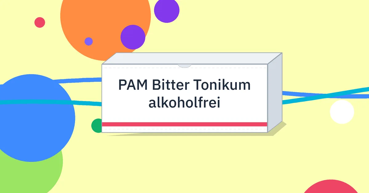 Symbolbild: Packung mit der Aufschrift PAM Bitter Tonikum alkoholfrei (PZN 20280349) – Verfügbarkeit und Bezug in Apotheken in Frankfurt am Main