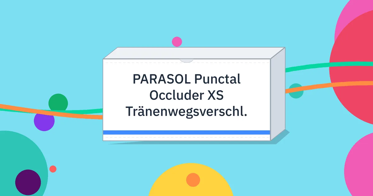 Symbolbild: Packung mit der Aufschrift PARASOL Punctal Occluder XS Tränenwegsverschl. (PZN 05354139) – Verfügbarkeit und Bezug in Apotheken in Frankfurt am Main