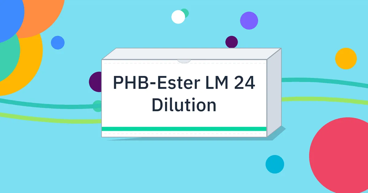 Symbolbild: Packung mit der Aufschrift PHB-Ester LM 24 Dilution (PZN 12978254) – Verfügbarkeit und Bezug in Apotheken in Frankfurt am Main