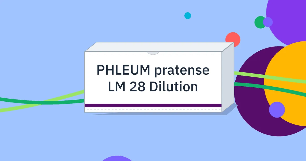 Symbolbild: Packung mit der Aufschrift PHLEUM pratense LM 28 Dilution (PZN 13638980) – Verfügbarkeit und Bezug in Apotheken in Frankfurt am Main